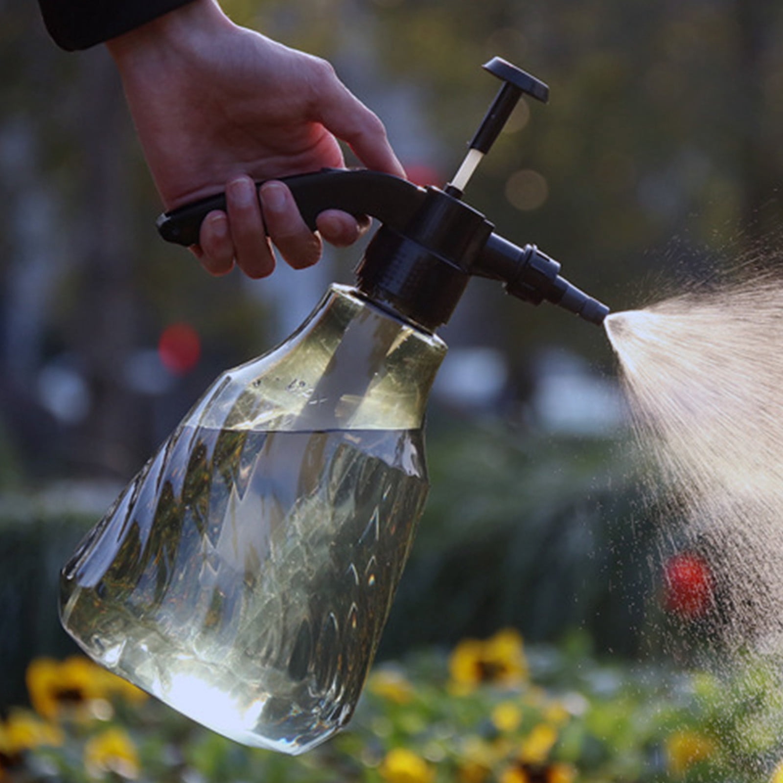 Steadline Fine Mist Spray Bottle Plastic 1.5 L,Hand Held Pressure Plant ...