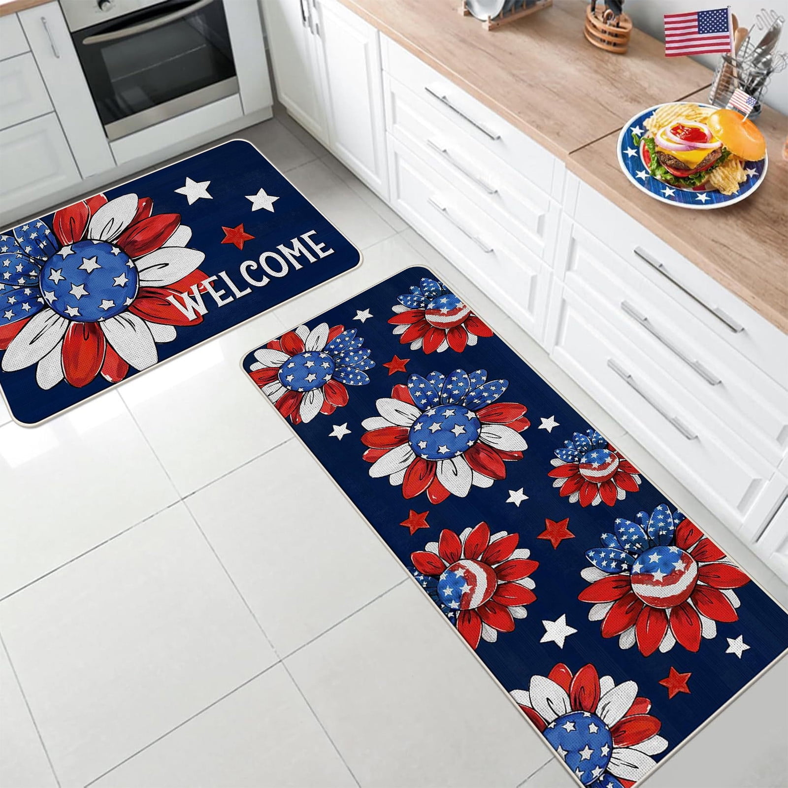 Steadline Independence Day Themed Doormat Set Patriotic Decor Floor ...