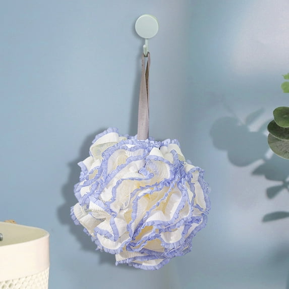 Steadline Lace Accent Bath Sponge with Hanging Loop - Double Layer Soft ...