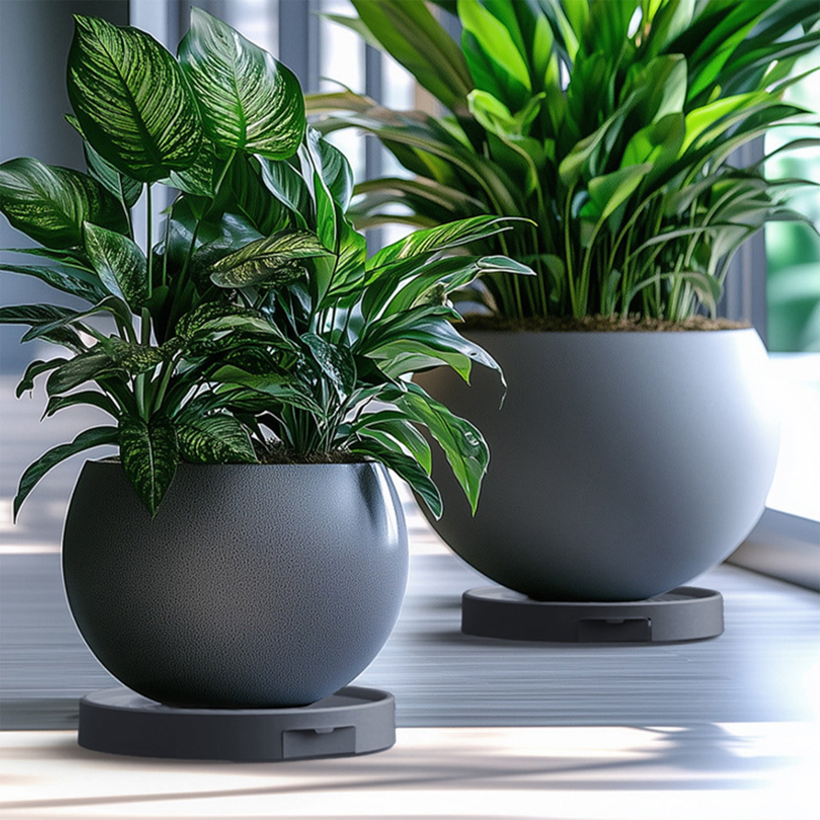 Steadline Round Thickened Plant Tray with Wheels,Rolling Plant Stand ...