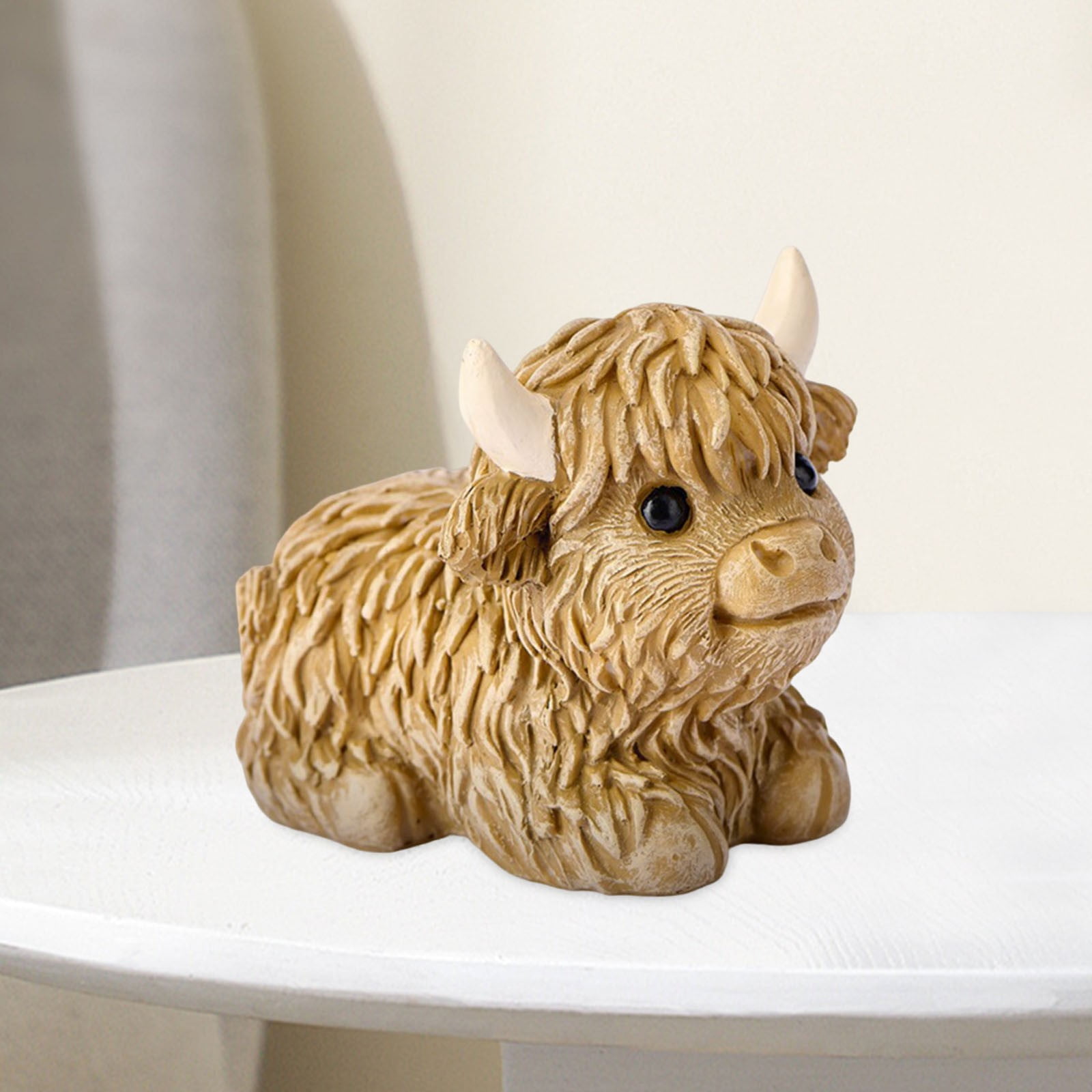 Steadline Scottish Highland Cow Resin Statue Realistic Animal Figure ...