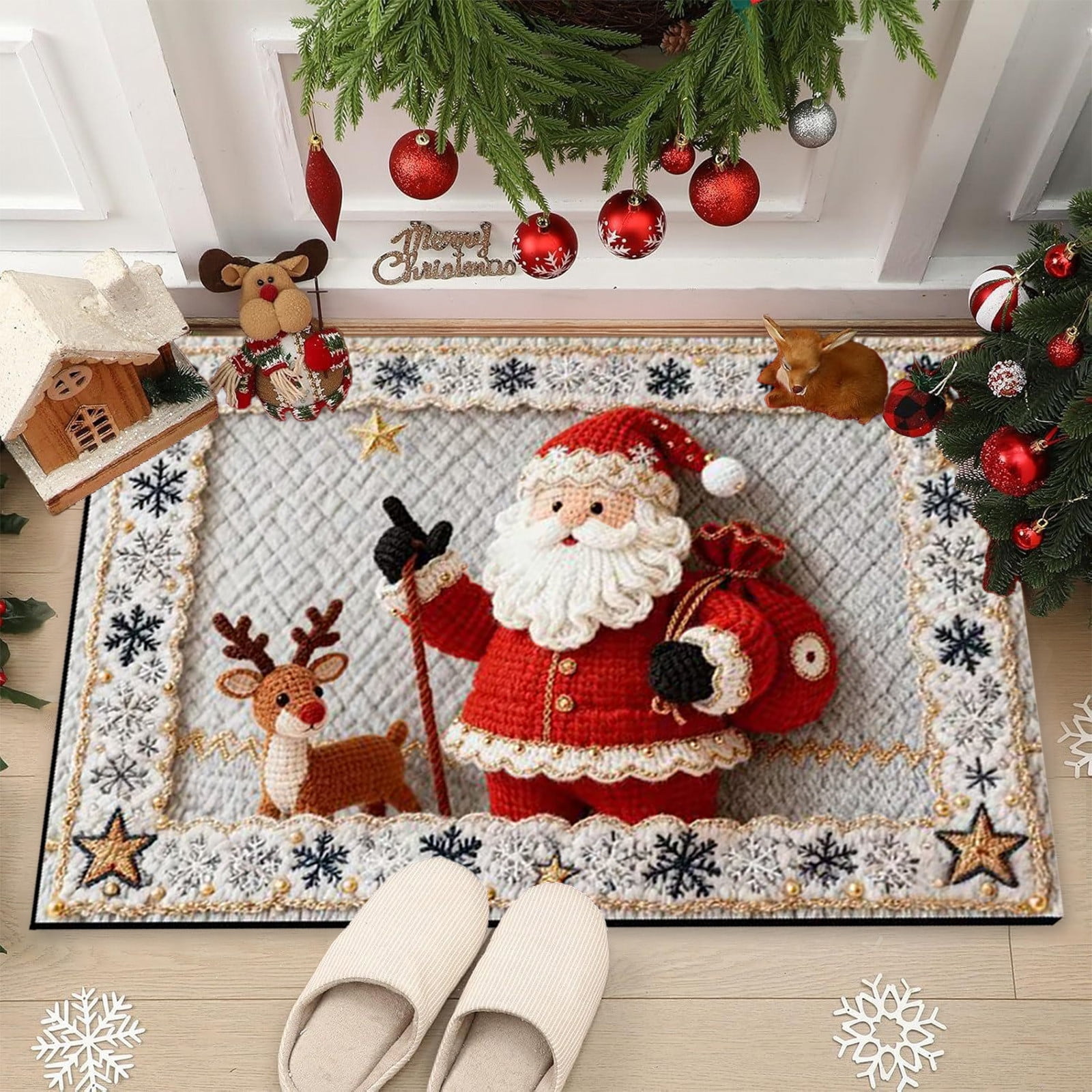 Steadline Steadline Christmas Woven Entry Mat - Diatomite Non Slip ...