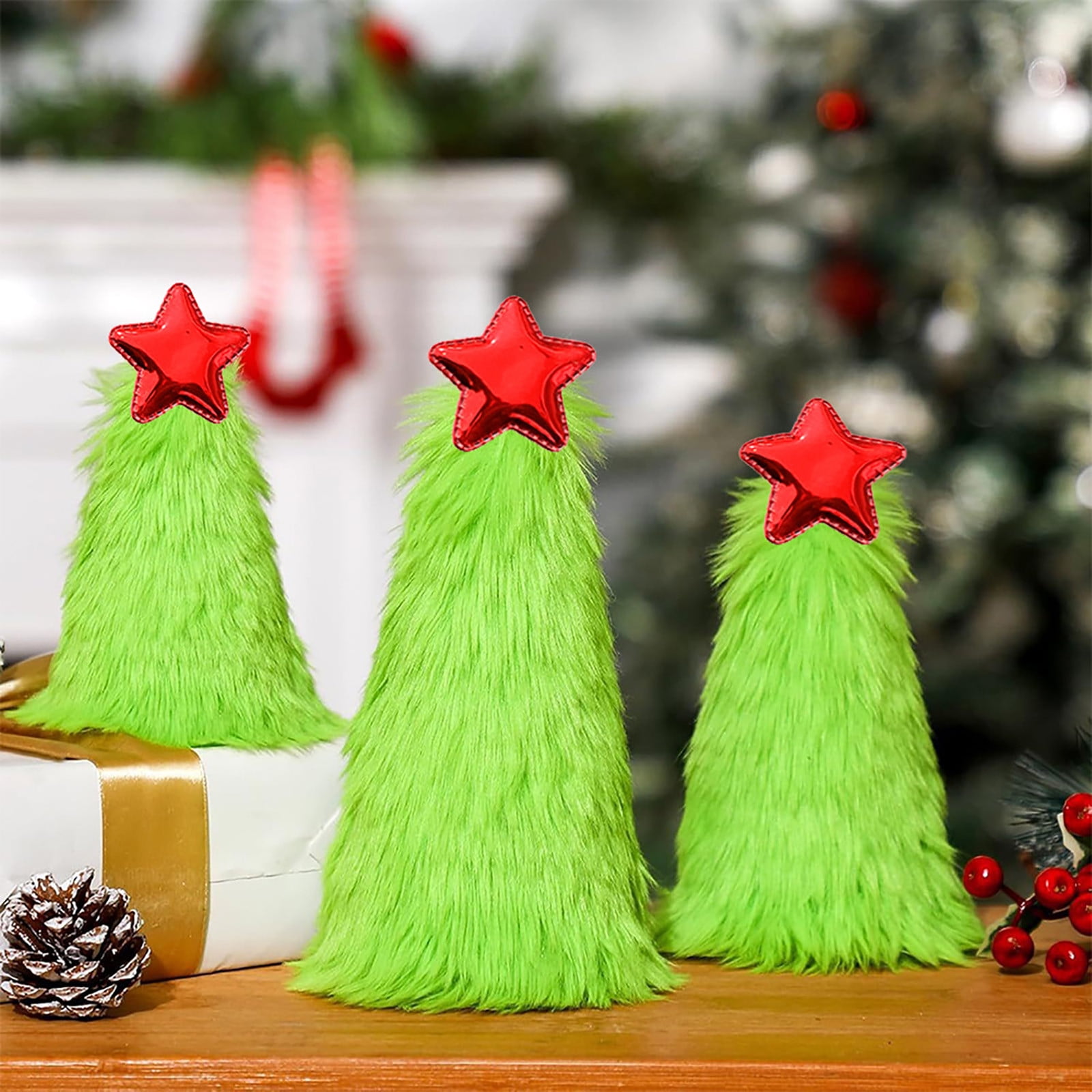 Steadline Steadline Green Christmas Tree Ornaments - Mini Holiday Decor ...