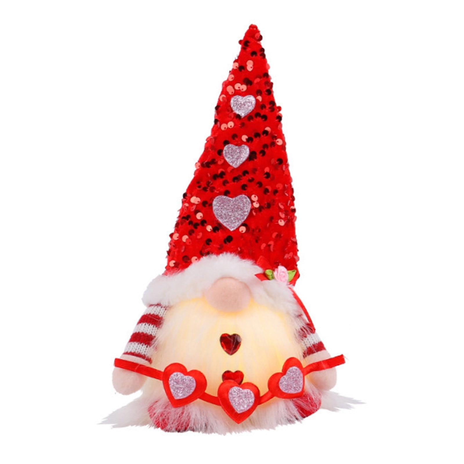 Steadline Valentine's Day Fabric Gnome Ornament Plush Heart Hugging ...