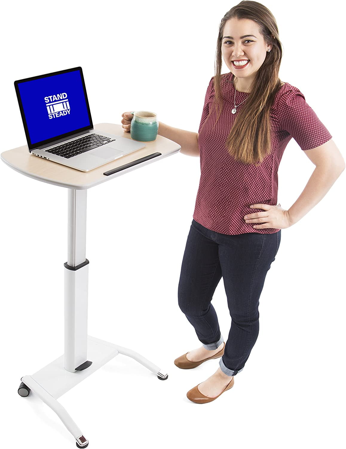 Steady Adjustable Height & Tilt Mobile Podium, Portable Laptop Stand ...