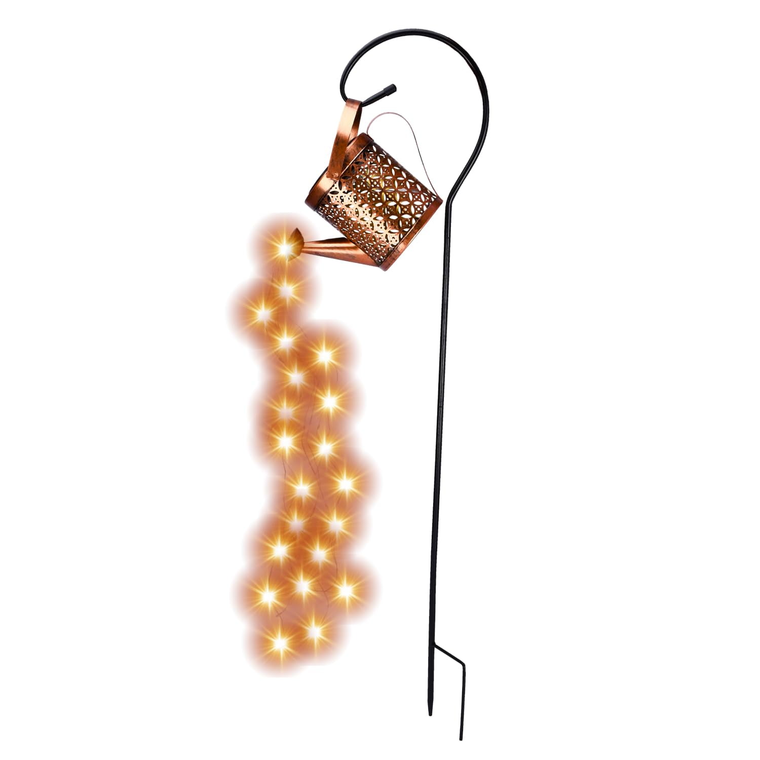 Steady Doggie Brown Solar Watering Can with Cascading Lights - Fairy ...