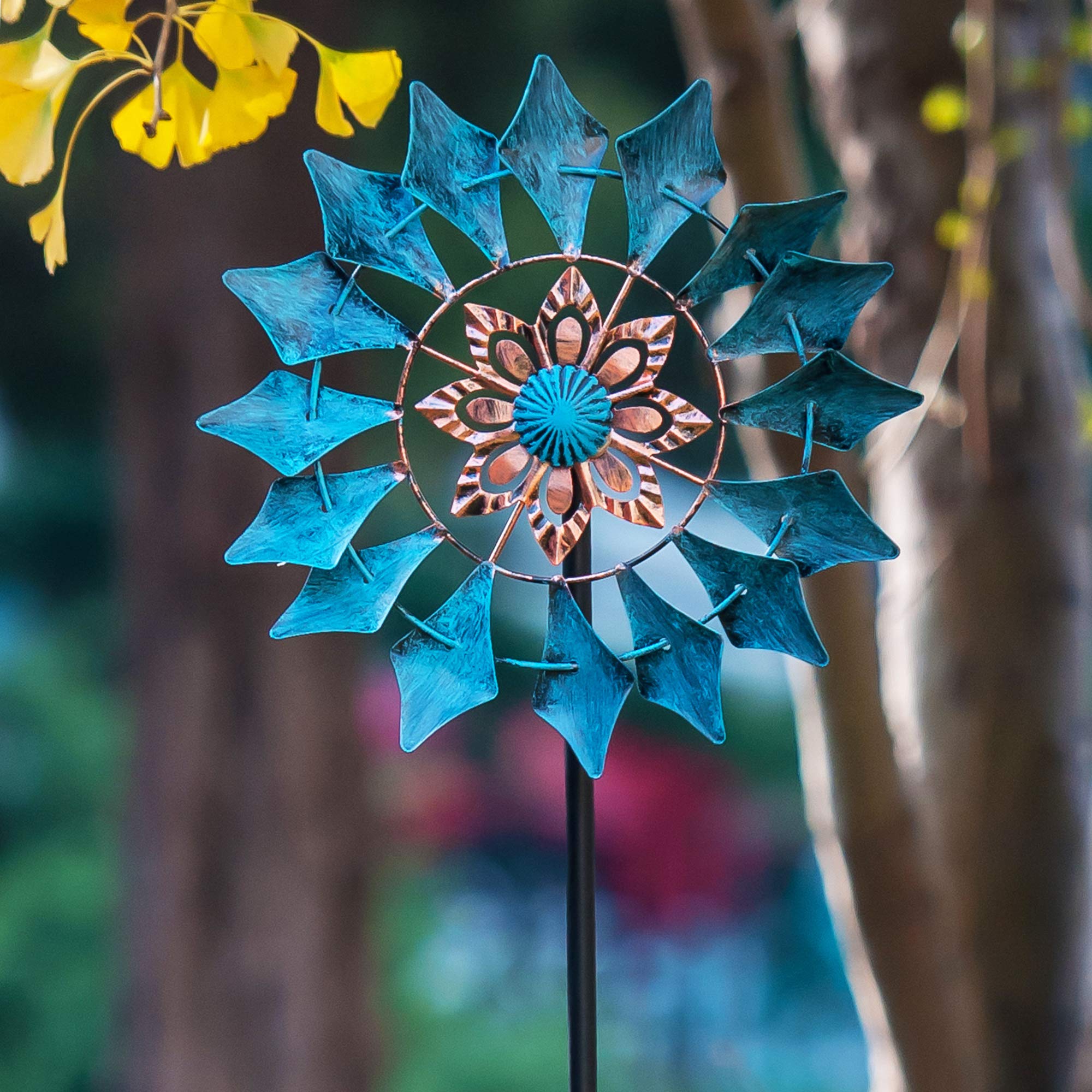 Kinetic Windmill Brilliant Bloom Spinner Blue - Walmart.com