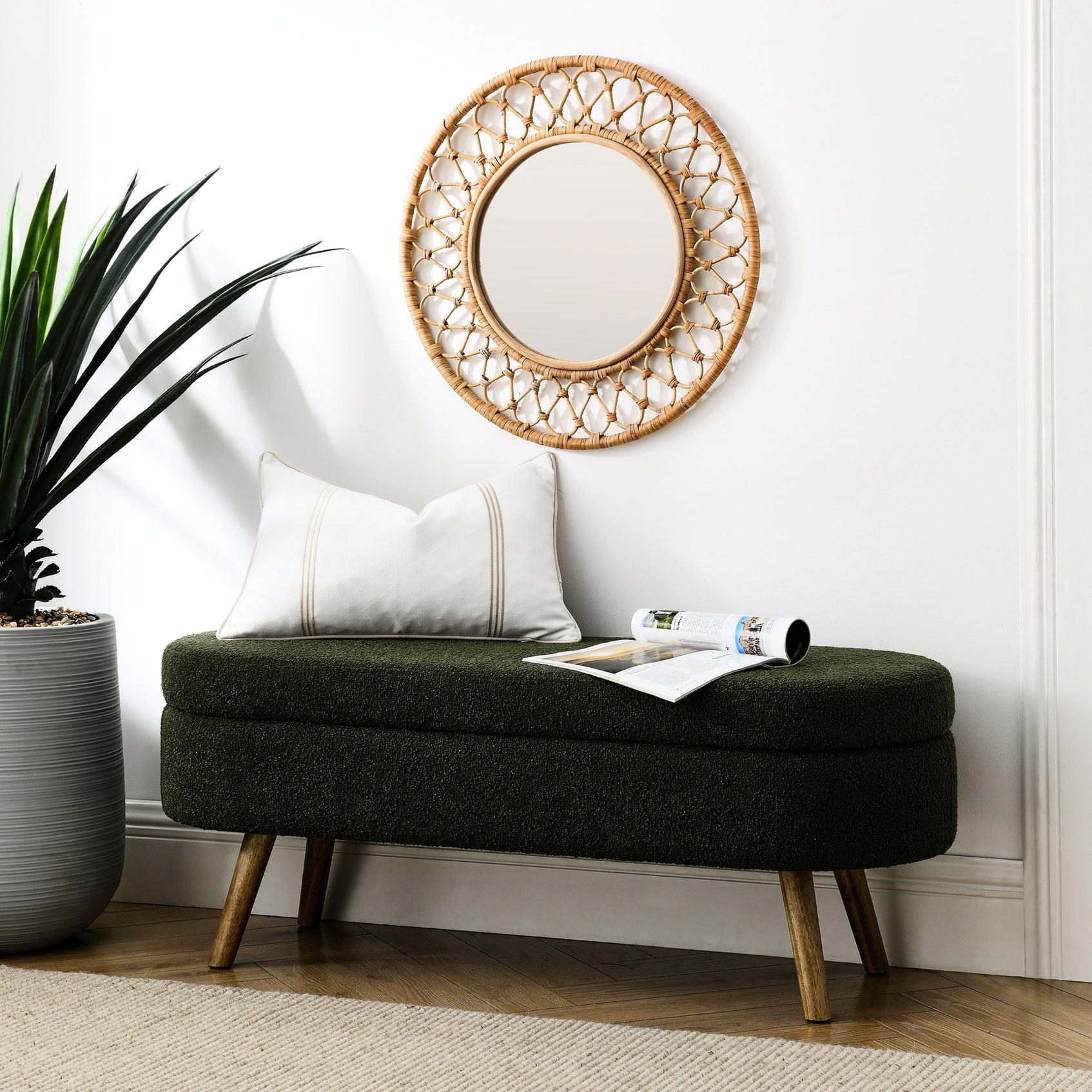 Steady Legs Design - Ensure Stability with the Rubber Wood Legs Ottoman ...