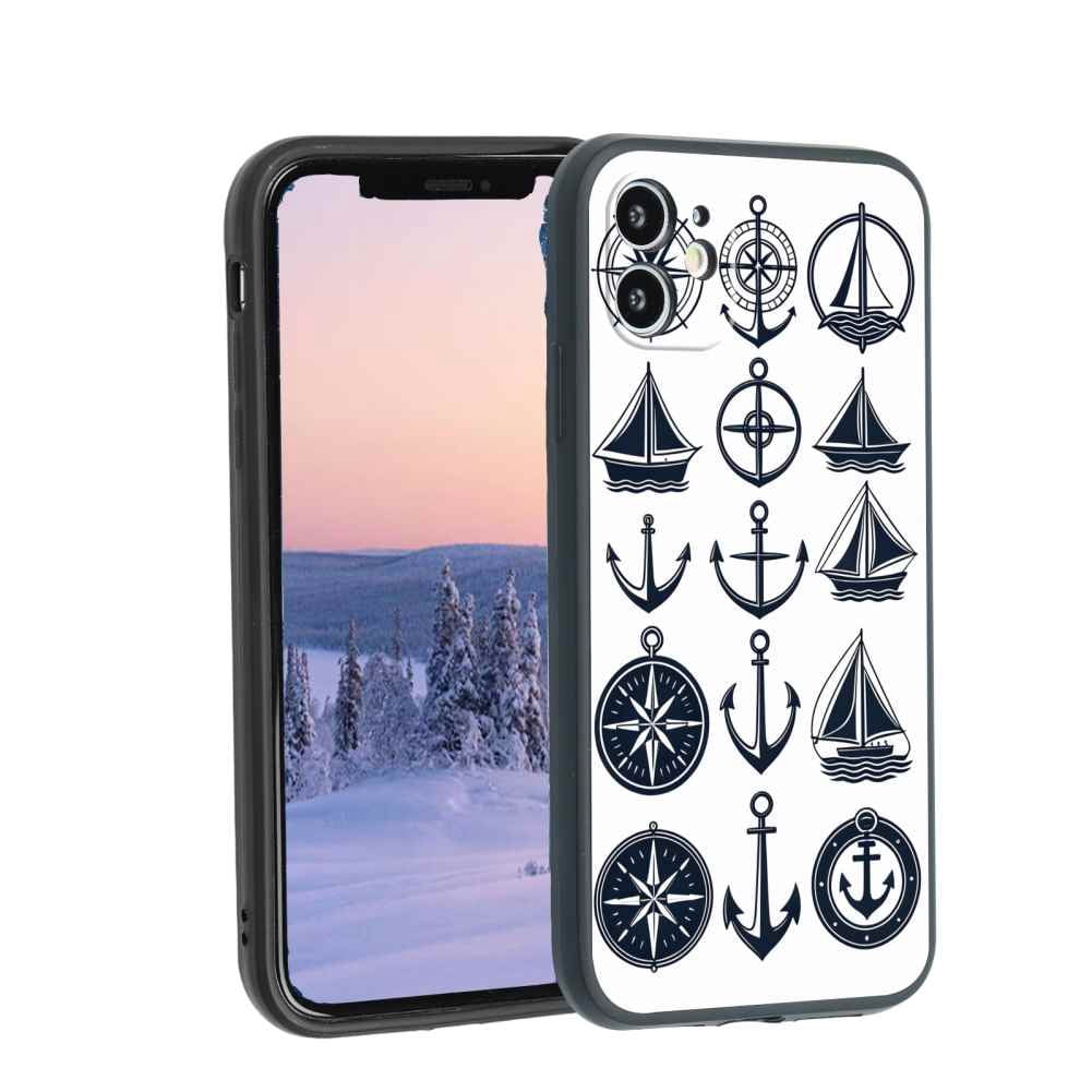 Steady-nautical-symbols-4 phone case for iPhone 12 for Women Men Gifts ...