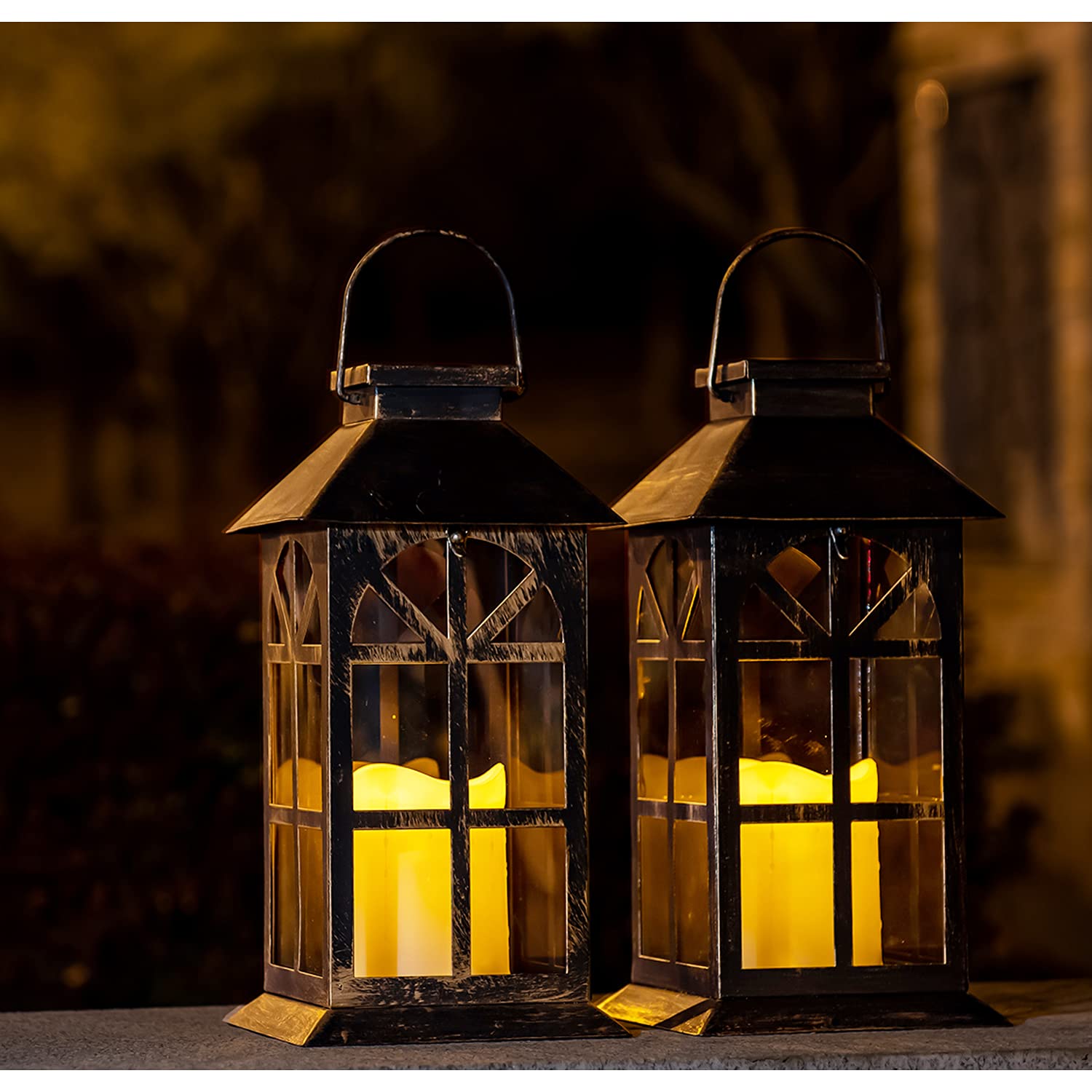 Better Homes & Gardens Modern Bronze Metal & Glass Edison Lantern 9"H ...