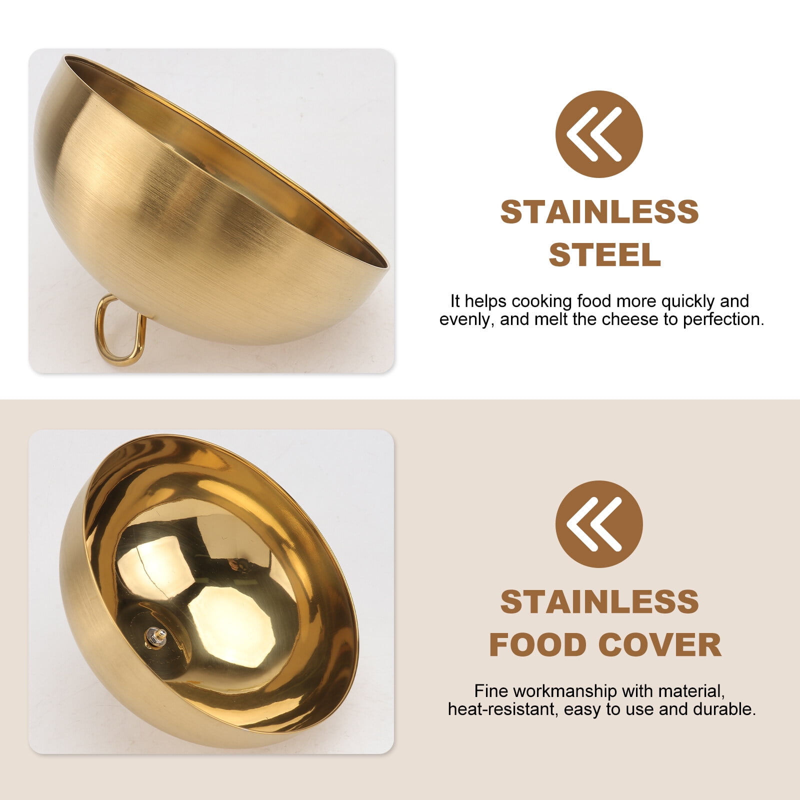 Steak Cover Stainless Hood Steel Basting Cake Melting Cheese Burger Lid ...