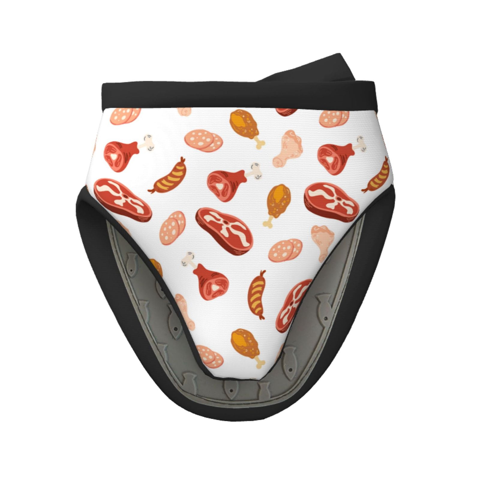 Steak Hot Dog Chicken Leg Print Oven Mitts Heat Resistant, Soft Lining ...