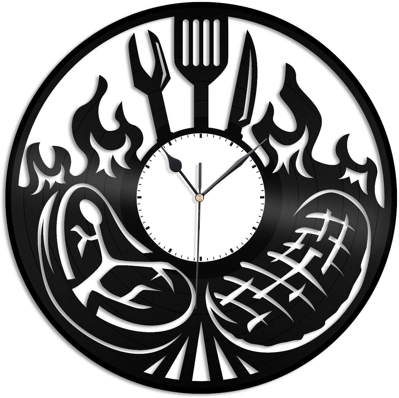 Steak House Vinyl Wall Clock,Vinyl Record Clock Wall Art Unique Room ...