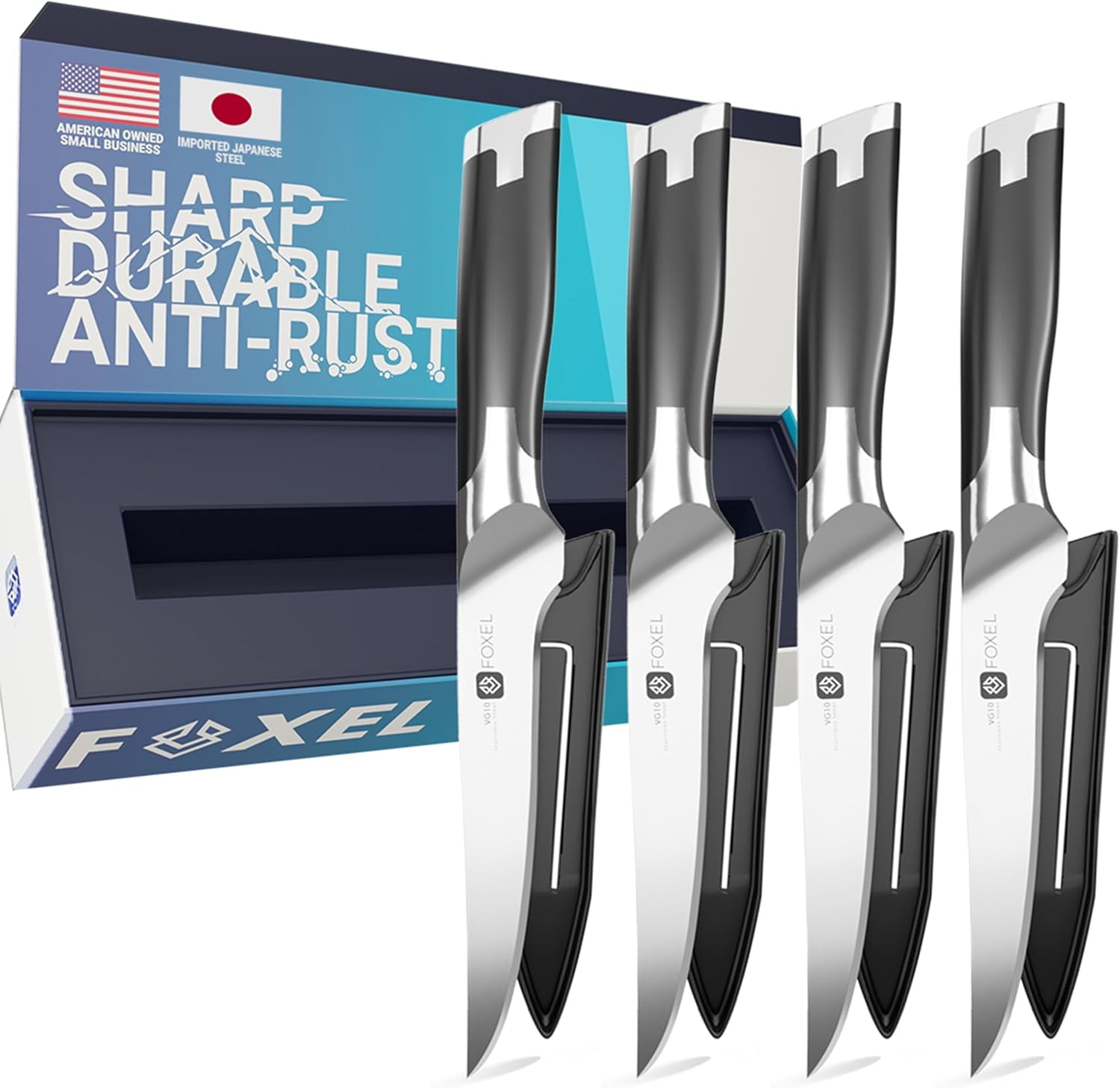 Steak Knives Knife Set of 4, 8, or 12 - Straight Edge Blade Razor Sharp ...