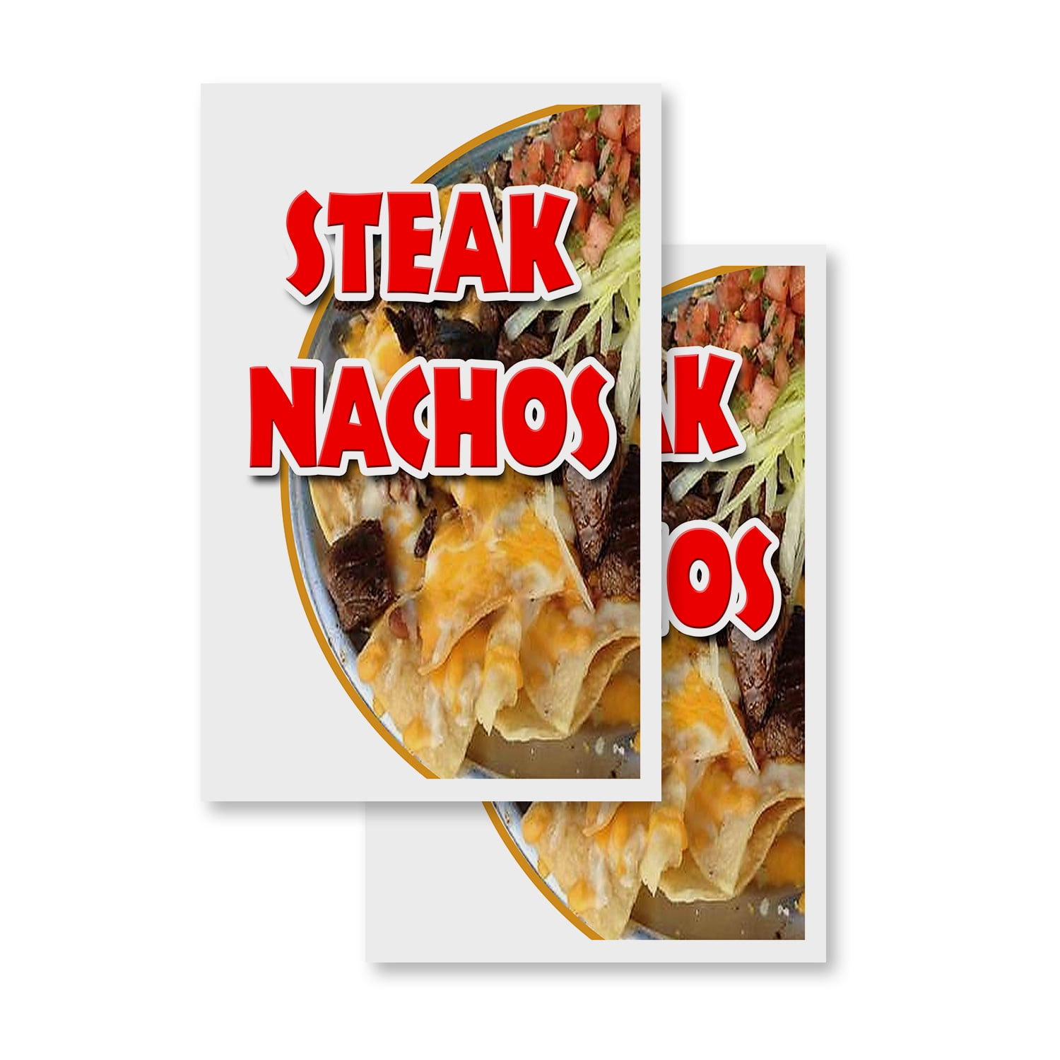Steak Nachos (2-PACK) 24" x 36" Vinyl Decals | Sign Insert Peel & Stick ...