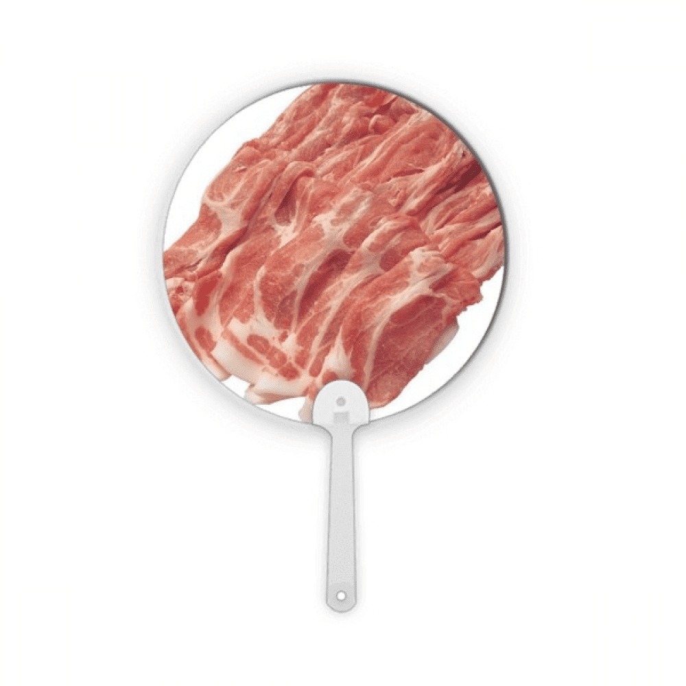 Steak Roll Raw Meat Food Texture Plastic Round Handheld Fan Decorations ...