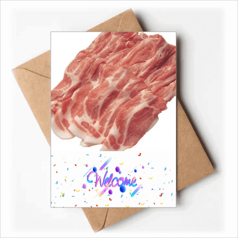 Steak Roll Raw Meat Food Texture Welcome Back Greeting Cards Envelopes ...
