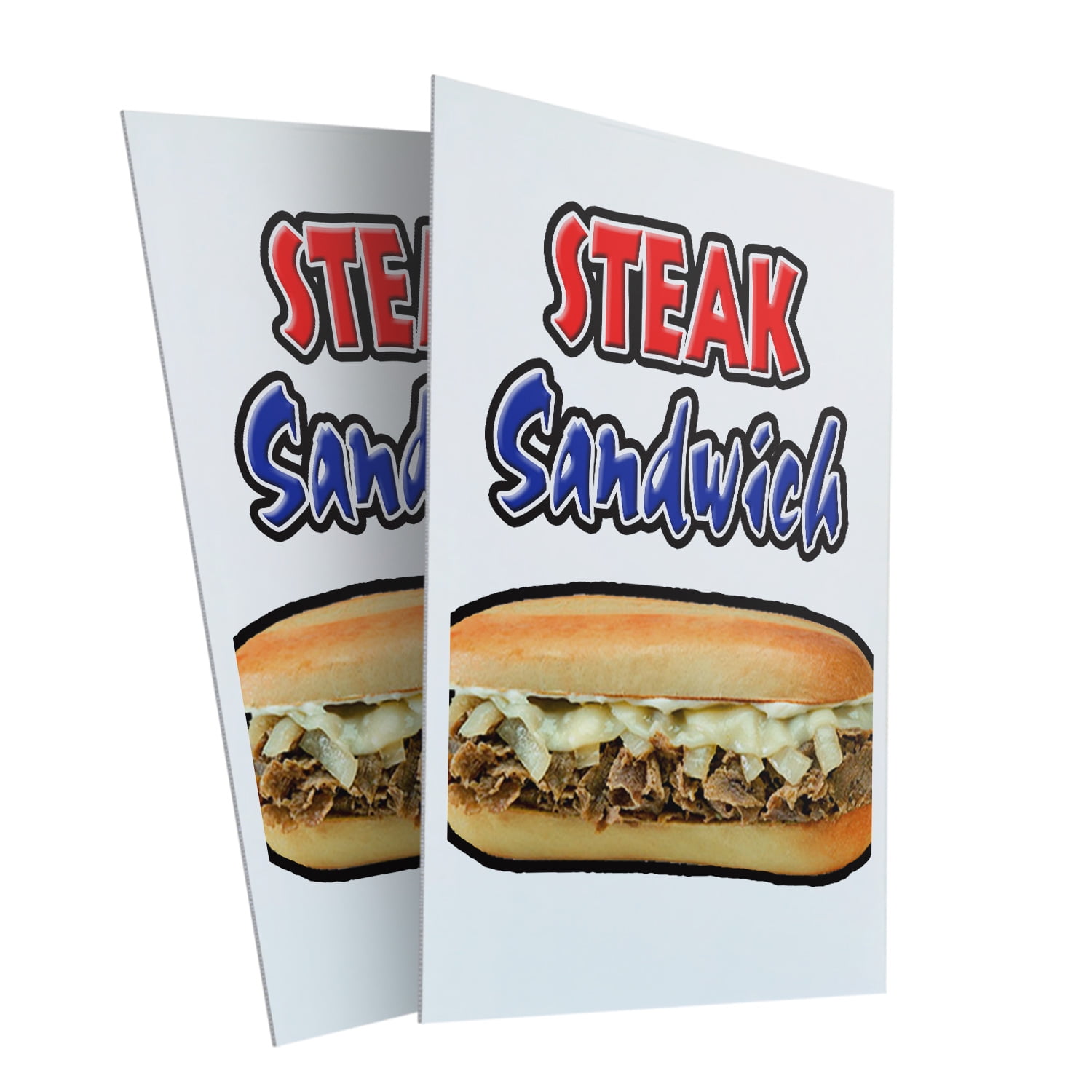 Steak Sandwich (2-PACK) 24" x 36" Plastic Signs | Sign Insert 4mm ...