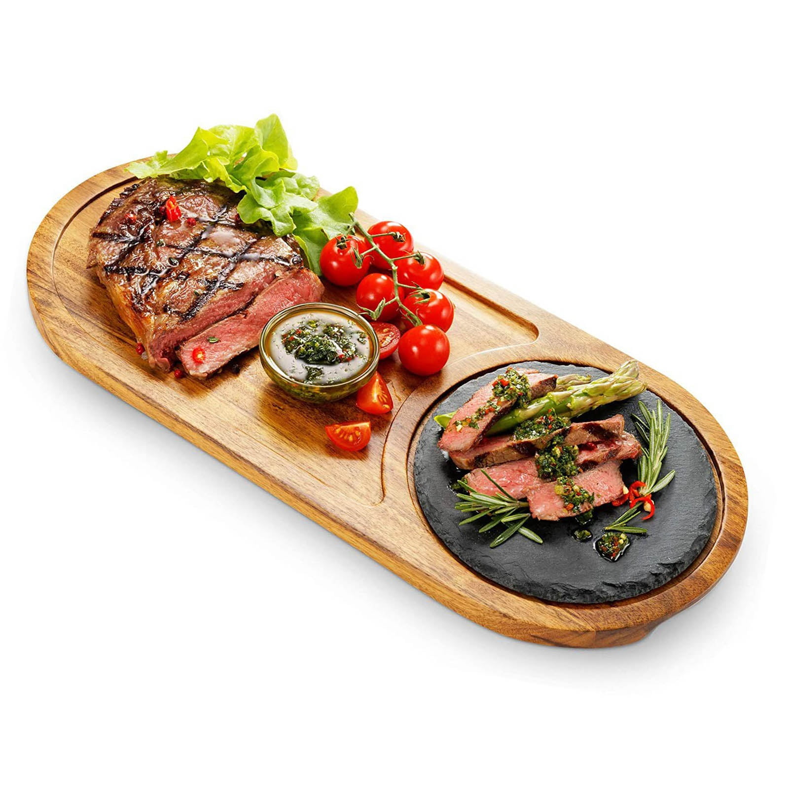 Steak plate, 1 piece wooden tray tableware, household snack plate ...
