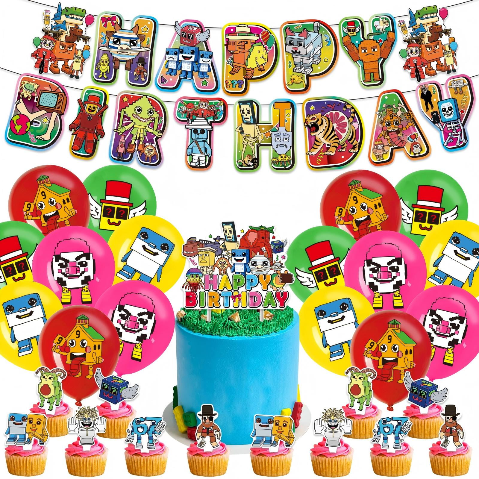 Steal a Brainrot Party Supplies, Party Supplies Set Birthday Banner ...