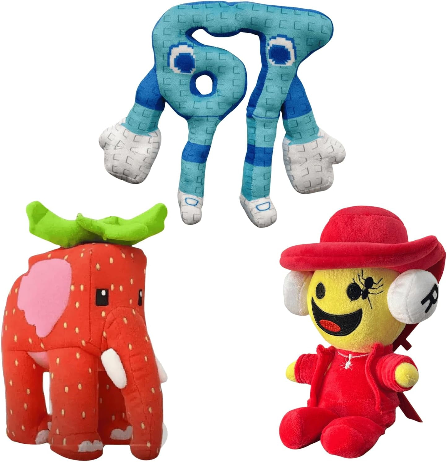 Steal a Brainrot Plush Toys, 3Pcs Brainrot 67 Sammy Strawberry Elephant ...