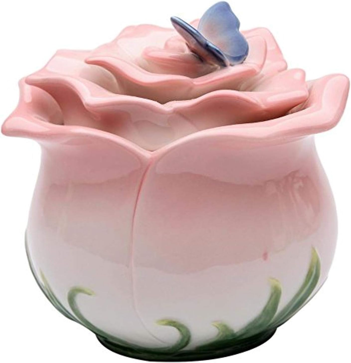 StealStreet SS-CG-20858, 5.75 Inch Painted Round Pink Rose Flower Box ...