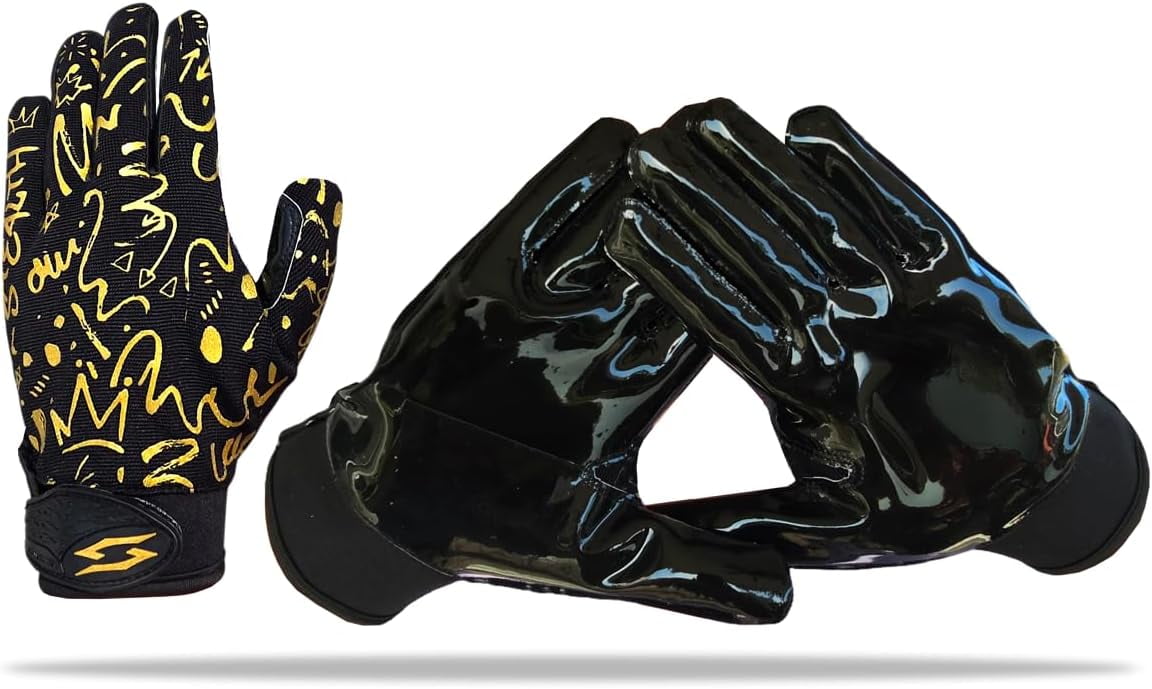Stealth Beast Football Receiver Gloves - Tacky Sticky Grip Skin Tight ...