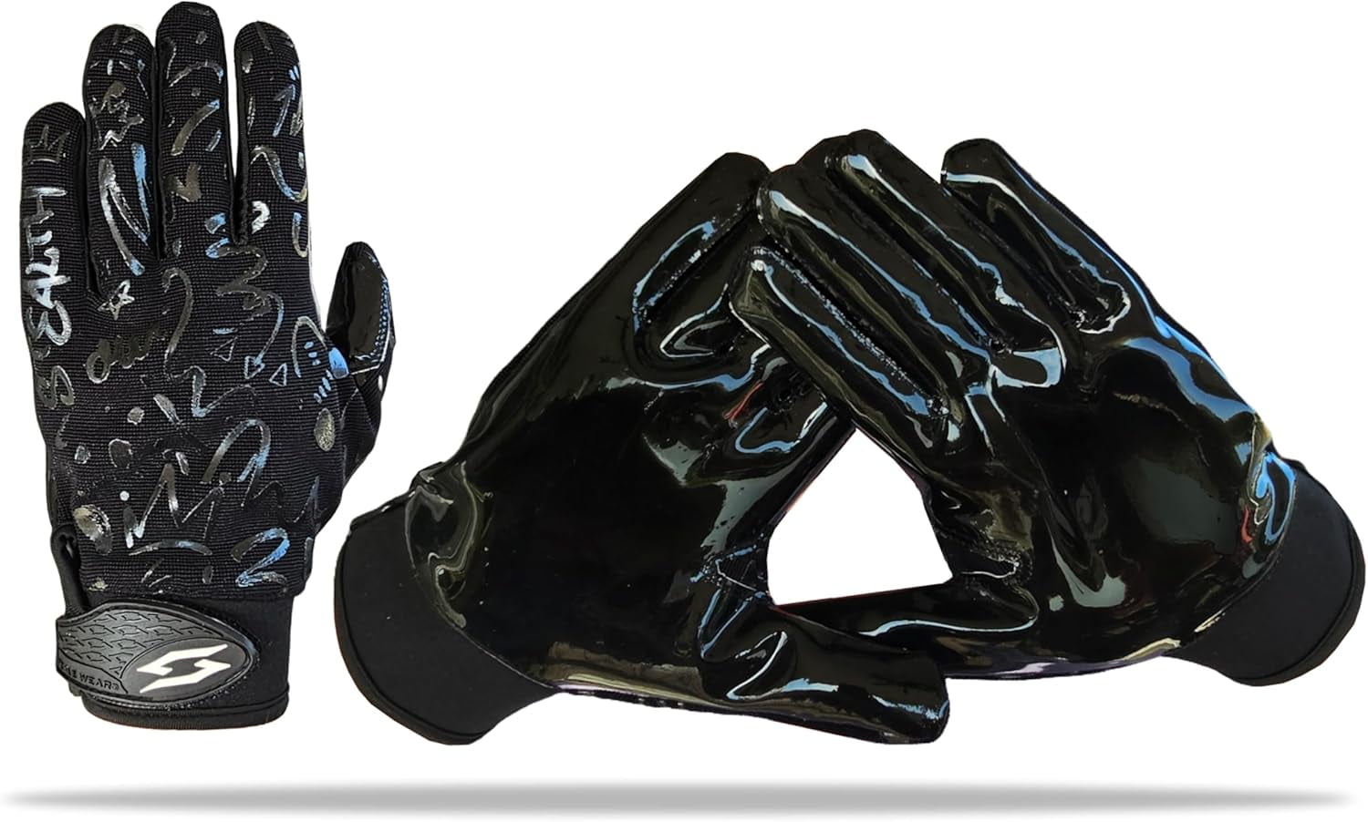 Stealth Beast Football Receiver Gloves - Tacky Sticky Grip Skin Tight ...