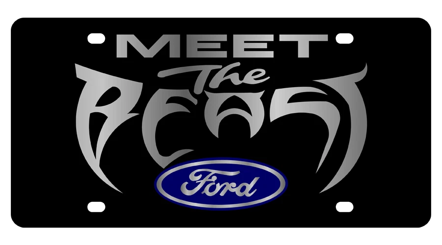 Stealth Black Premium Carbon Steel License Plate 3D Ford Meet The Beast ...