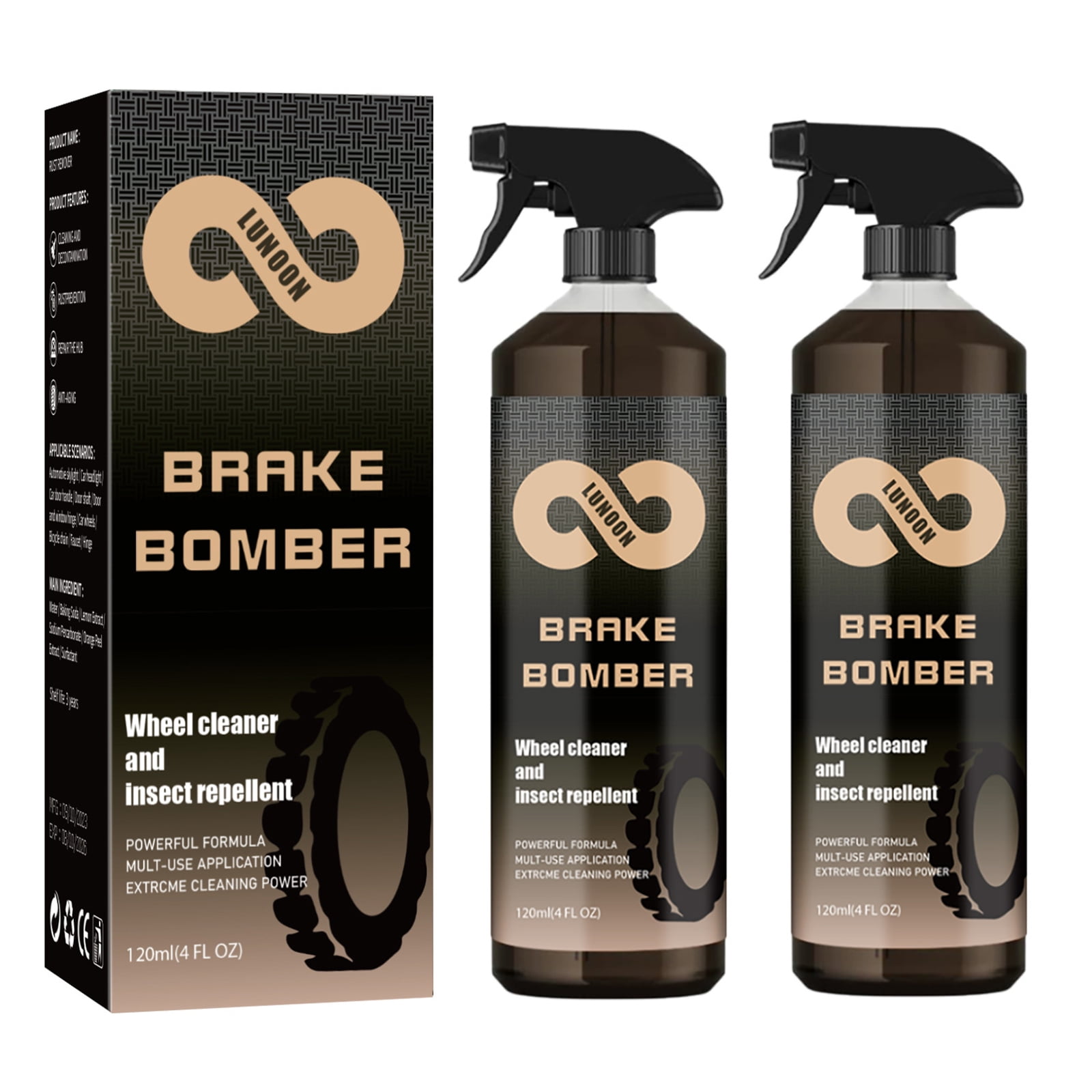 Stealth Brake Bomber Wheel Cleaner, Brake Bomber Spray 120 ml, Non-Acid ...