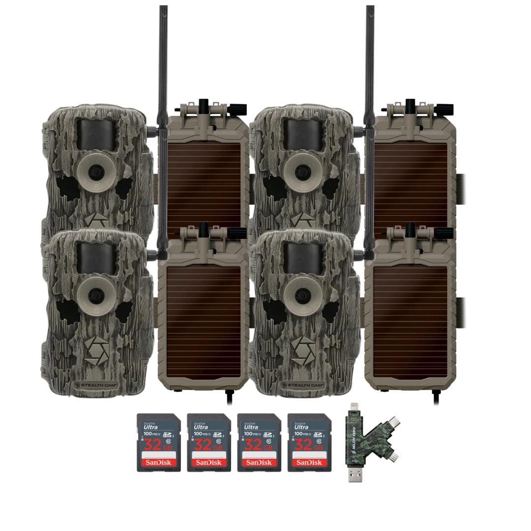 Stealth Cam 36MP Fusion Max Cellular Trail Camera (4-Pack) Bundle with ...