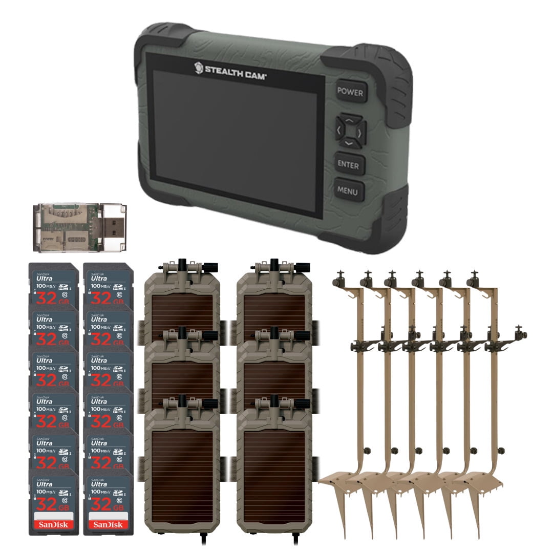 Stealth Cam Adjustable Multi-Pivot Mounting Post (6-Pack) Bundle with Solar Power Panel (6-Pack ...