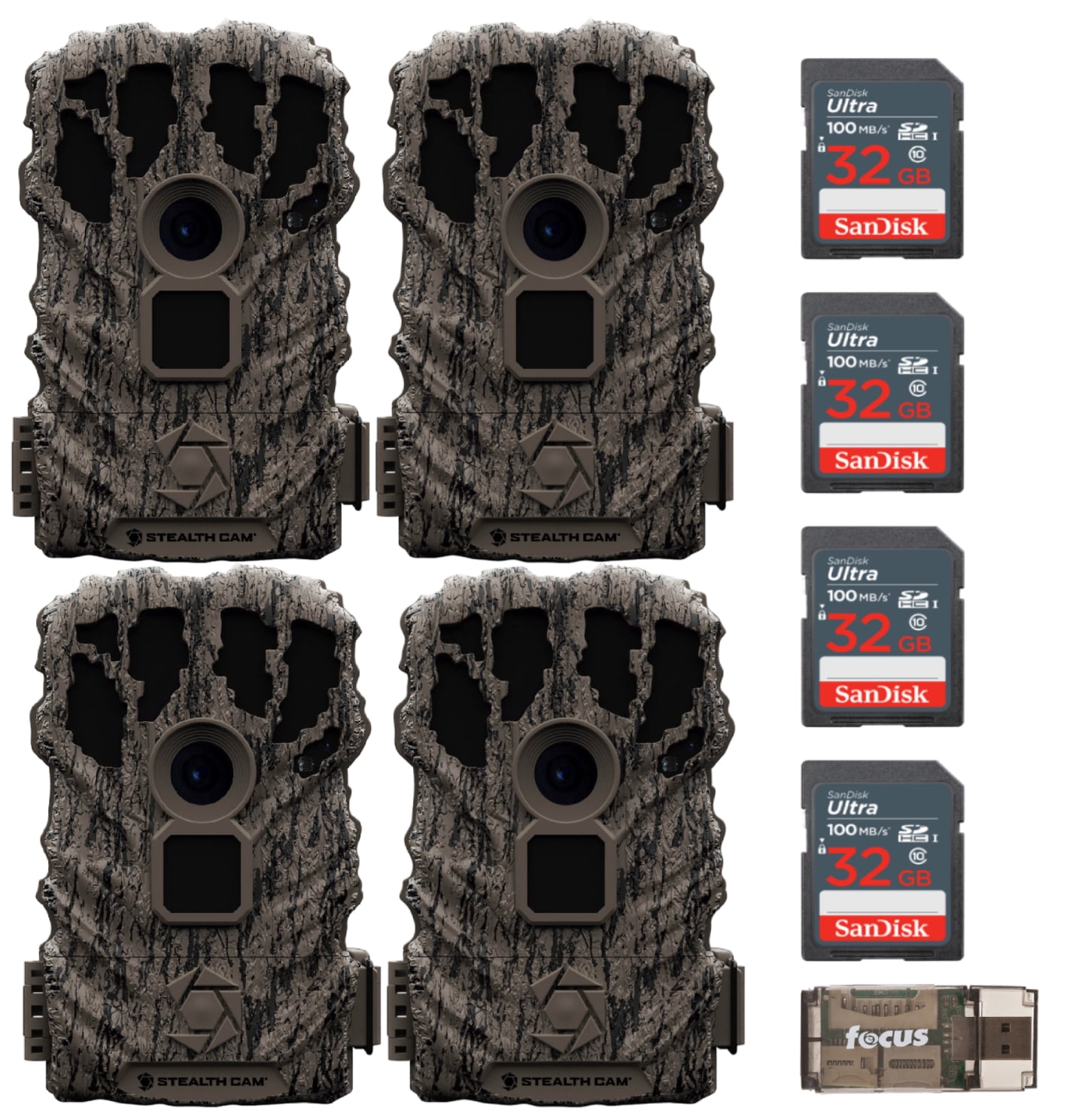 Stealth Cam Browtine 14MP Trail Camera, Night Vision, 4-Pack, 32GB ...