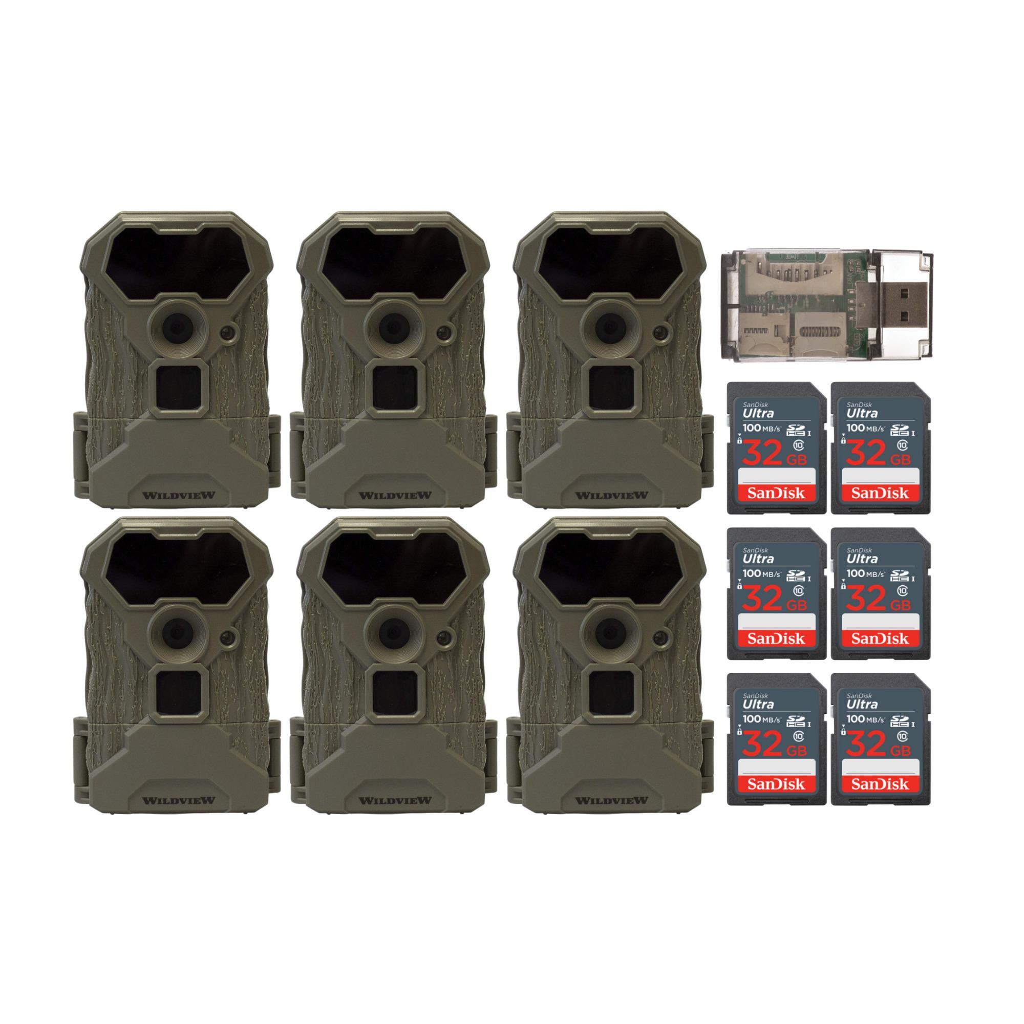 Stealth Cam Wildview 14MP Trail Camera with 32GB Memory Card Bundle (6 ...