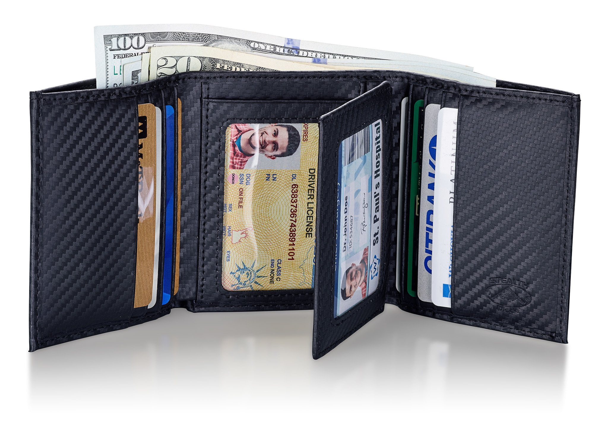 Stealth Mode Leather Trifold RFID Wallet For Men With Flip Out ID ...