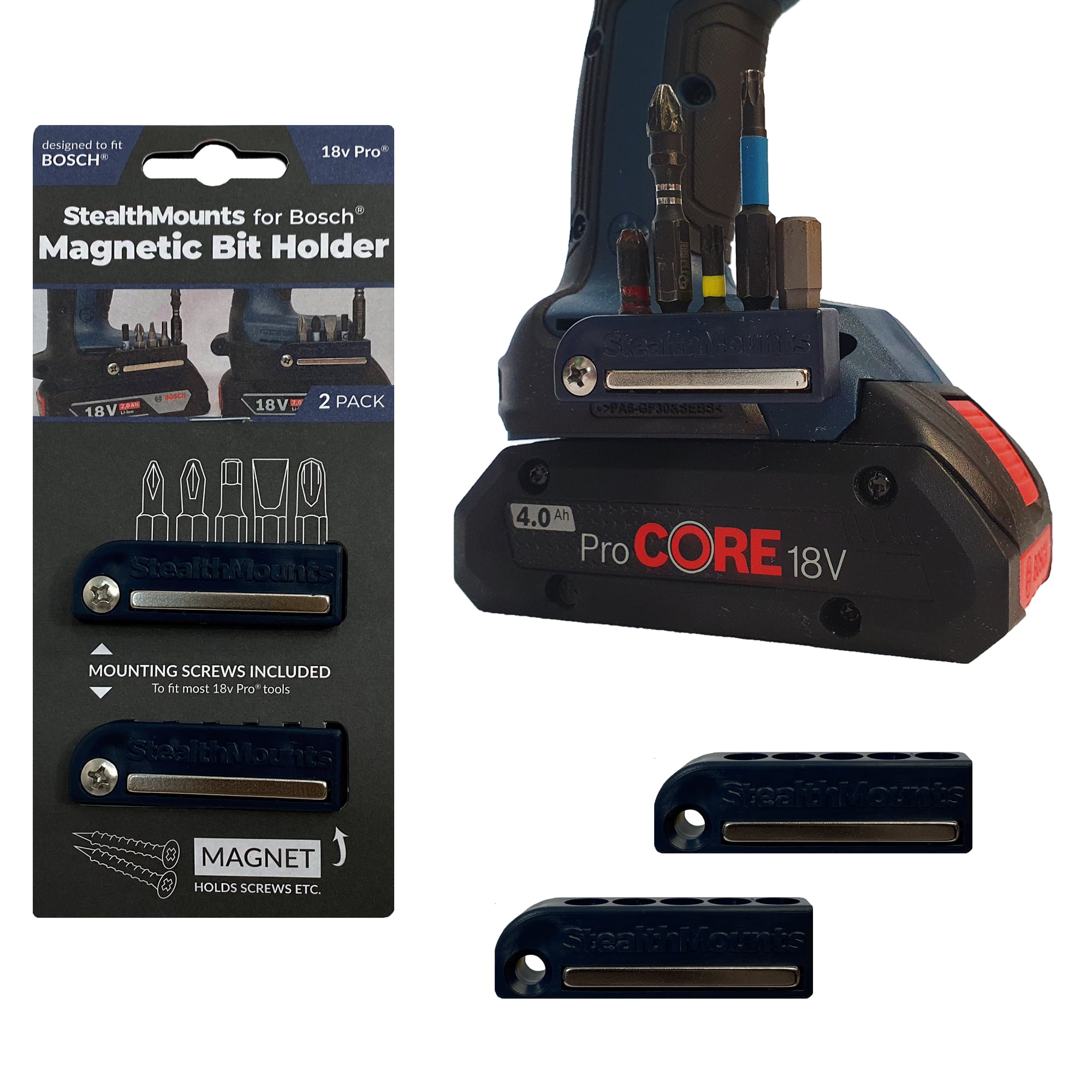 StealthMounts Bit Holder for Bosch Blue 2 Pack - Walmart.com