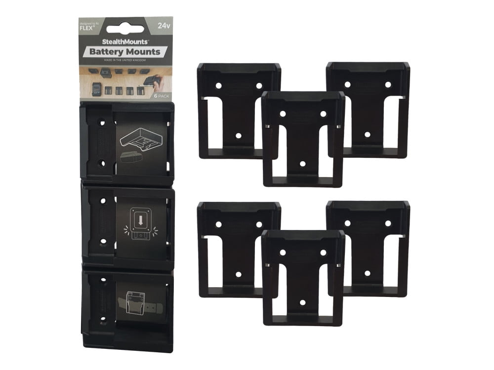 Stealthmounts Battery Mounts For Flex 24V 6Pk Black - Walmart.com