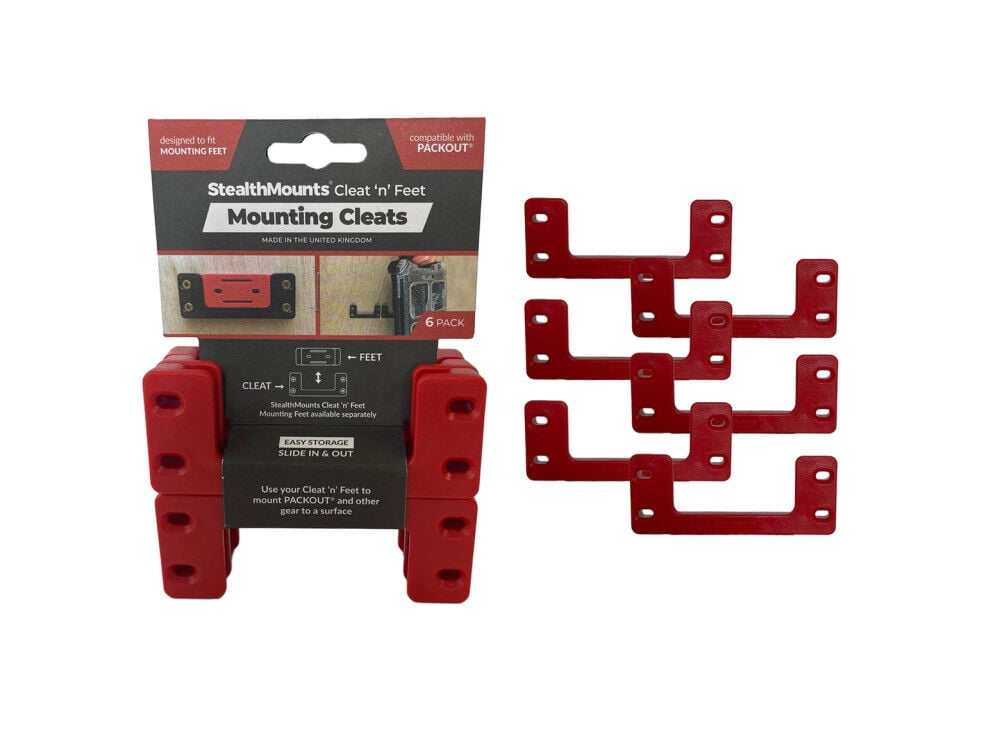 Stealthmounts Cleat 'n' Feet Mounting Cleats 6Pk Red - Walmart.com