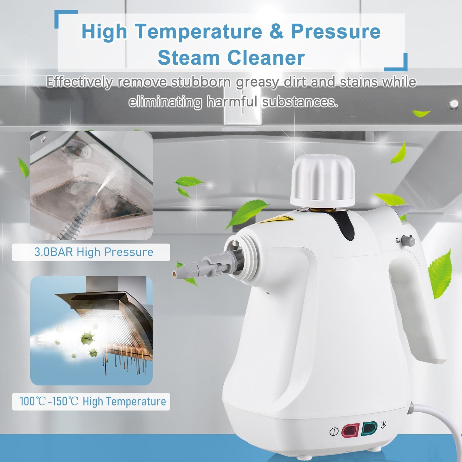 Steam Cleaner 1000W High Power 360-Degree Nozzle Multipurpose Chemical ...