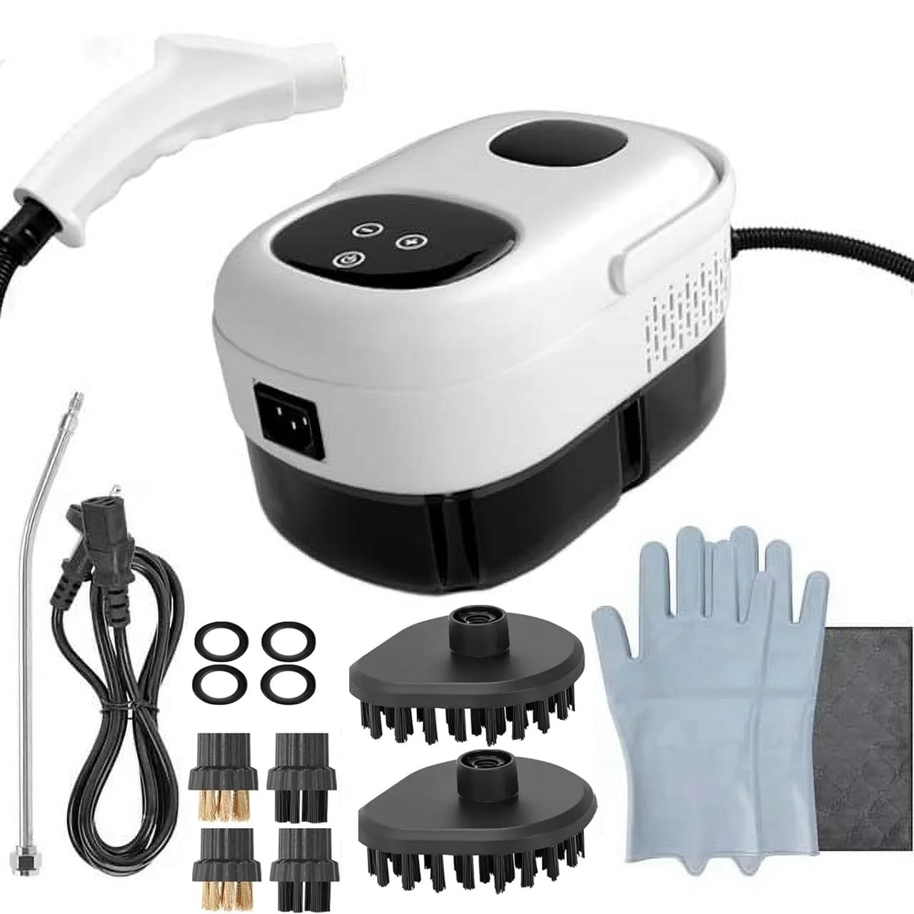 2500W Pressurized Steam Cleaner, Multipurpose, Portable, 6 Brush Heads ...
