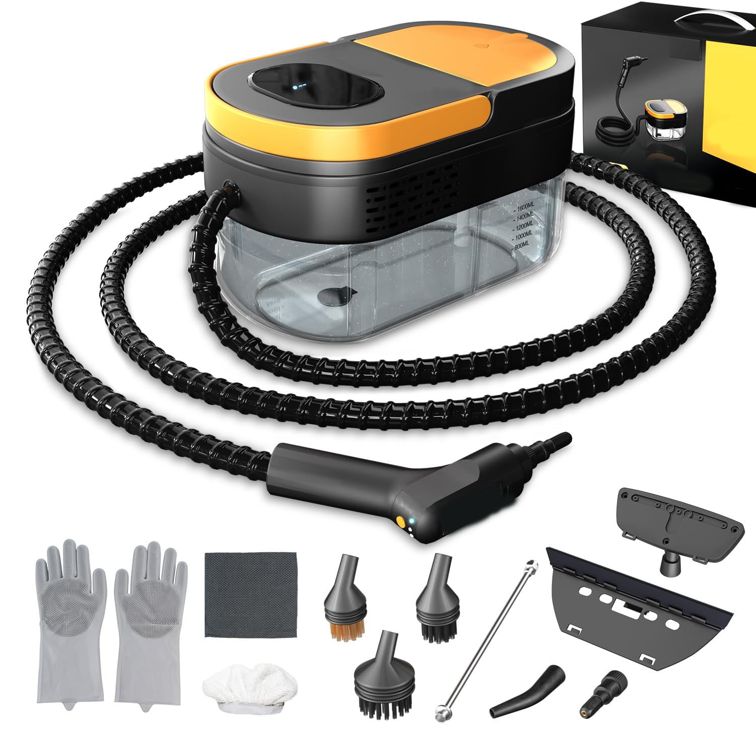 Steam Cleaner, 3-Level Adjustable Handle, 1.69 Quarts Tank, Portable ...