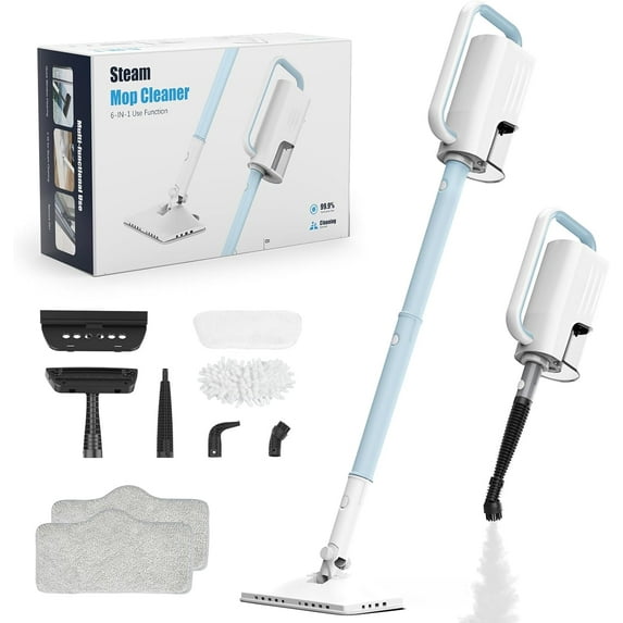 Steam Cleaner, 6 in1 Rotated Mop Cleaner with 2 Modes, Microfiber Pads ...