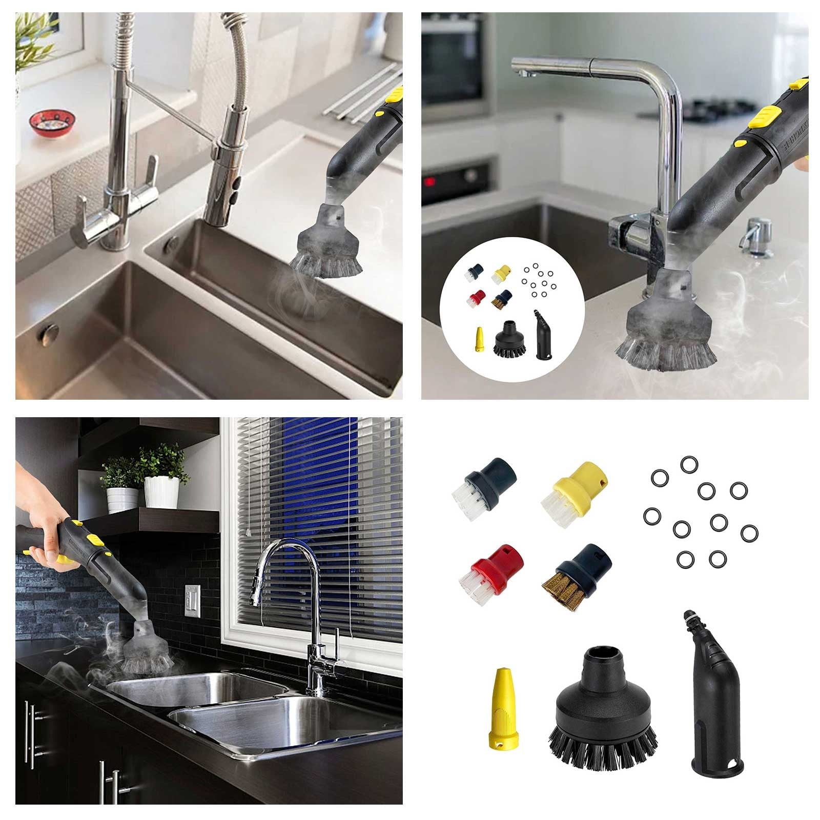 Steam Cleaner Accessories Spare Parts Including 4 Round Brushes 2 Large ...