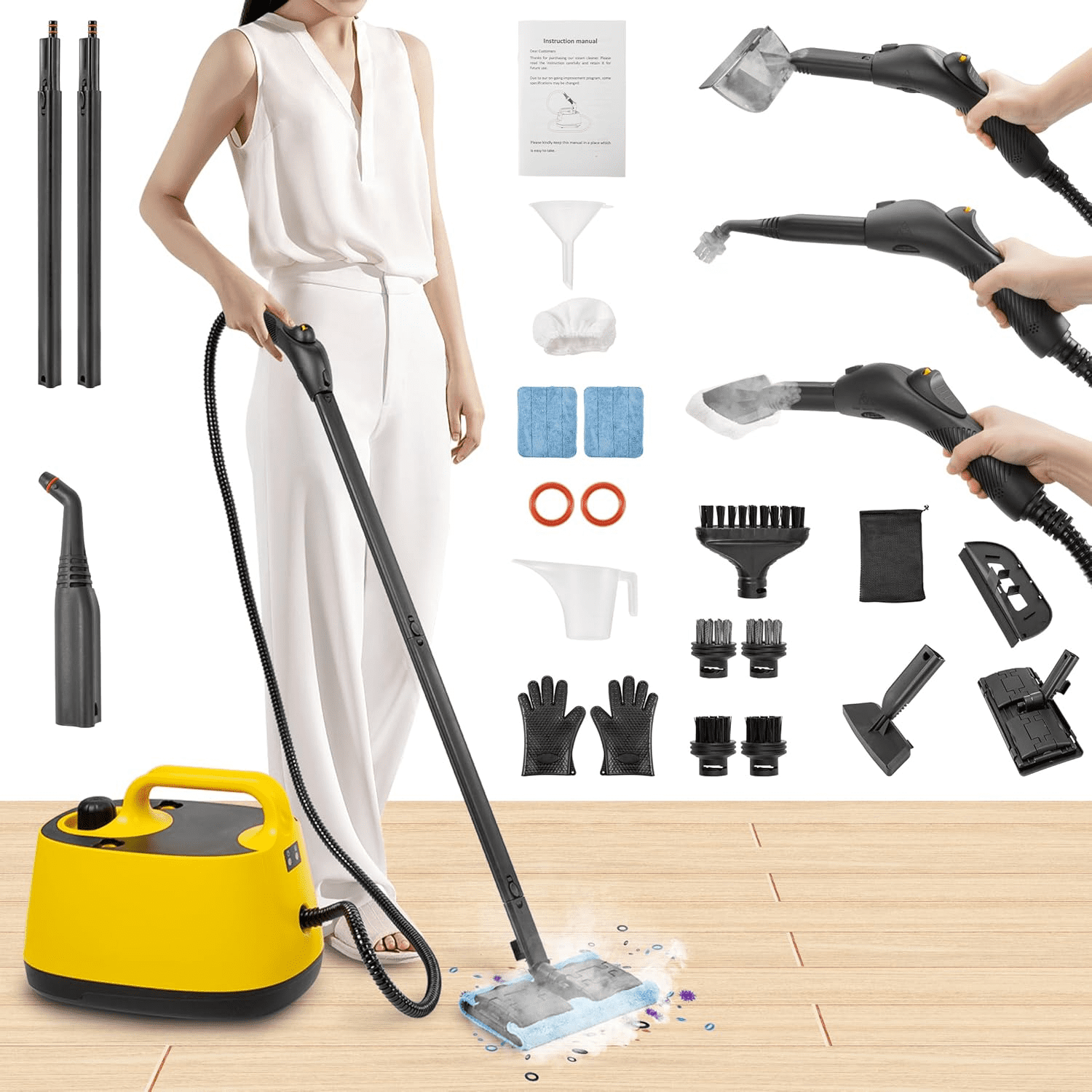 Steam Cleaner Multipurpose Steam Cleaner Household Steamer 1500W High ...