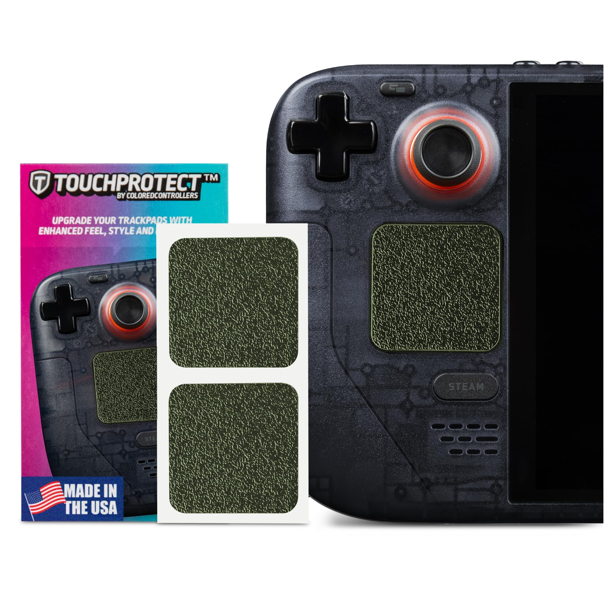 Steam Deck OLED Compatible Accesory. TouchProtect Skin to Add Grip, Style, Tactile Feedback, and ...