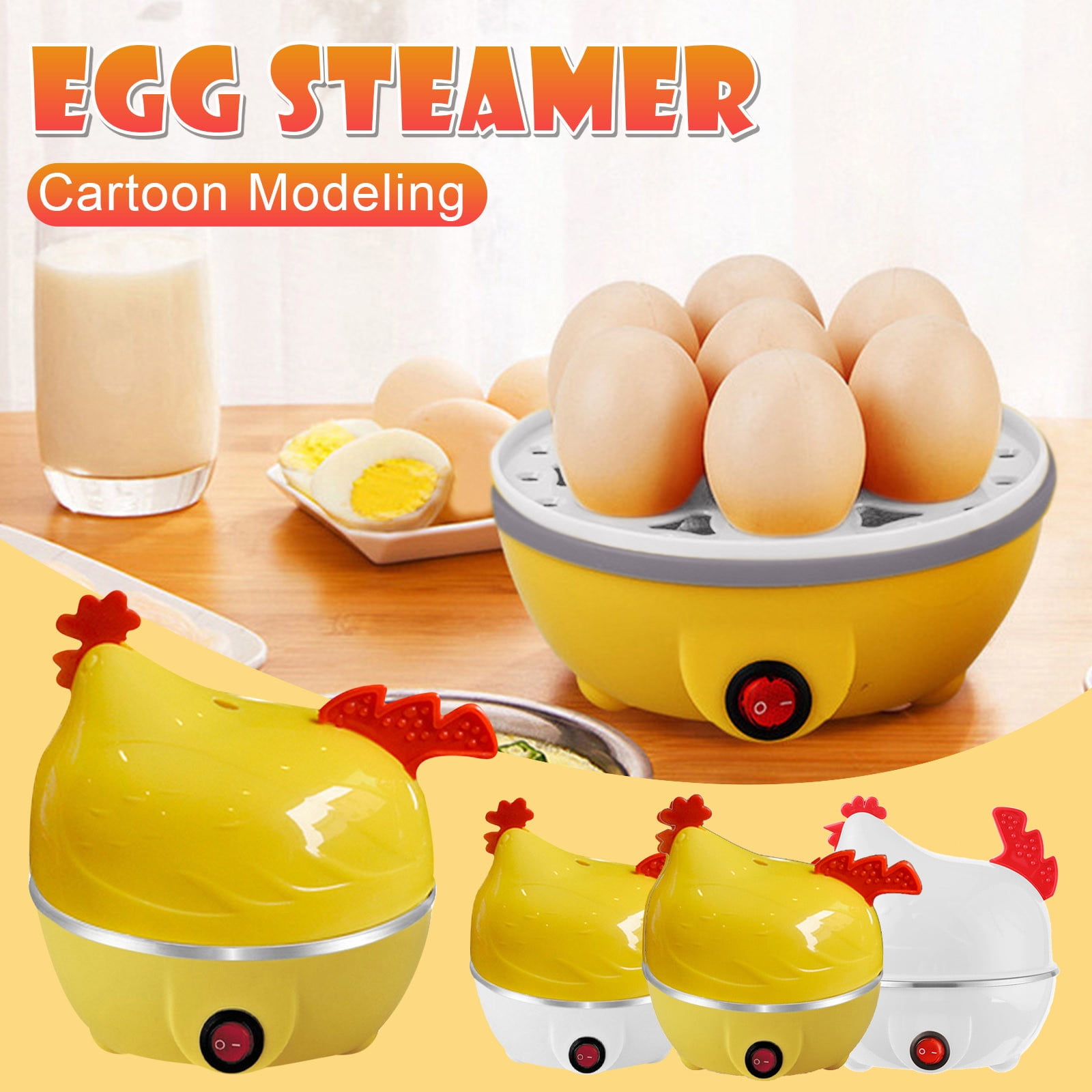Steam Egg Cooker Mini Food Steamer Single Layer Design White Color for ...