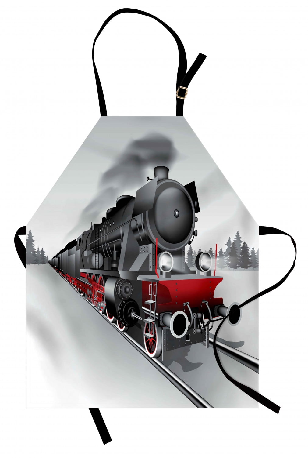 Steam Engine Apron Locomotive Red Black Train on Steel Railway Track ...