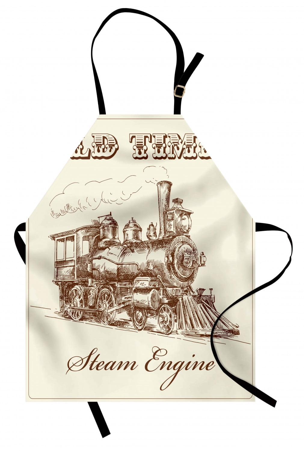 Steam Engine Apron Old Times Train Vintage Hand Drawn Iron Industrial ...