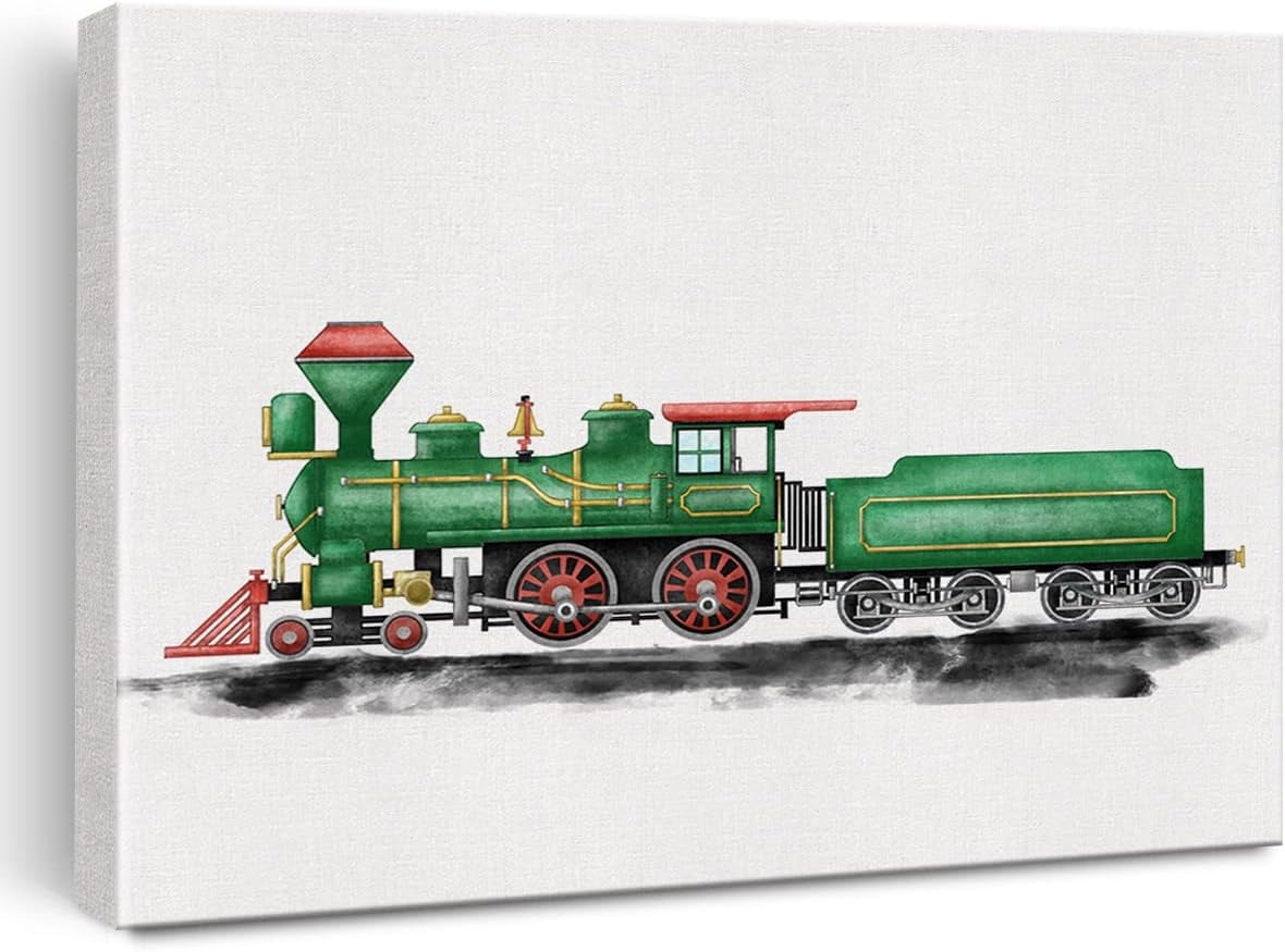 Steam Engine Canvas Wall Art Watercolor Transportation Train Canvas ...