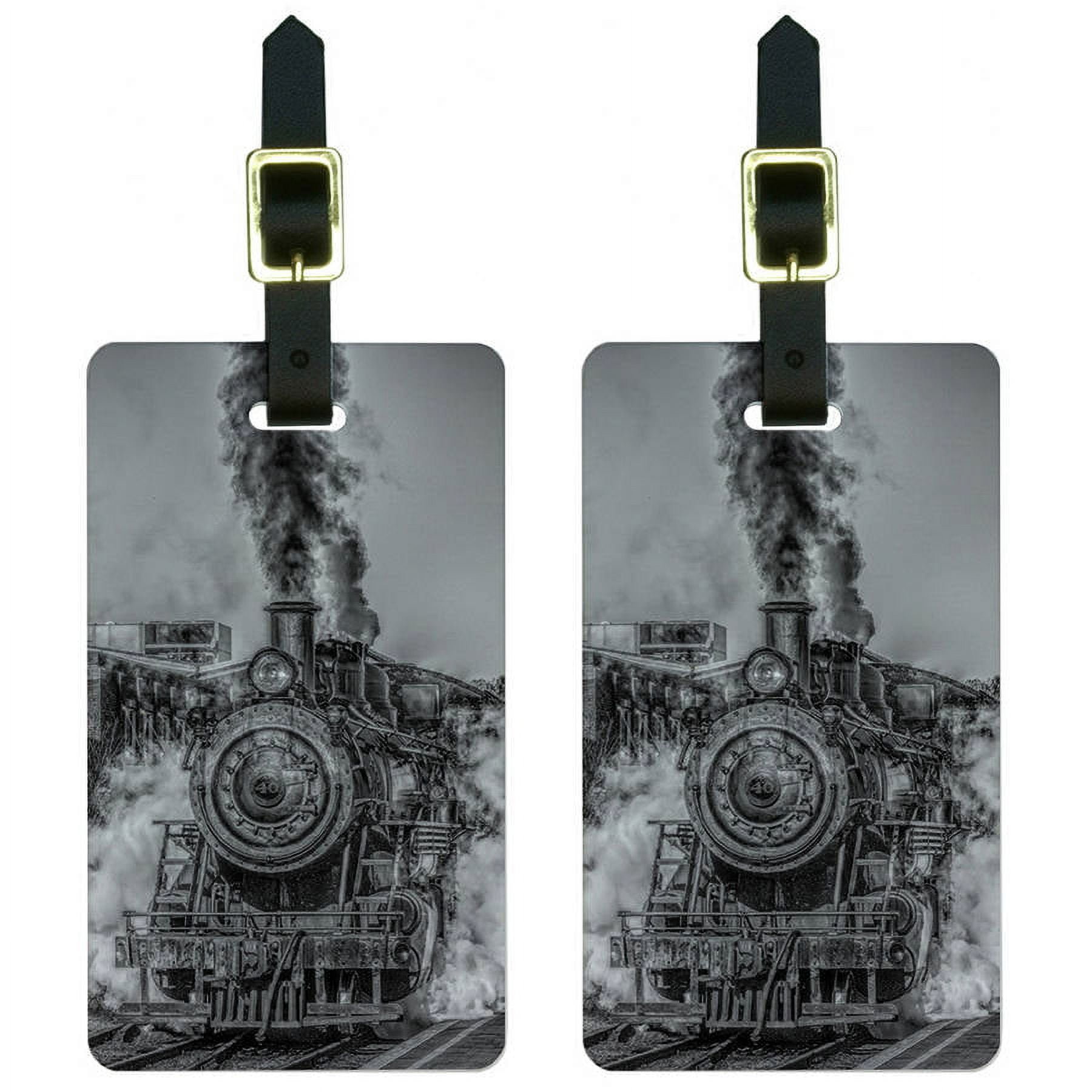 Steam Engine Locomotive Train Luggage Tags Suitcase Carry-On ID, Set of ...